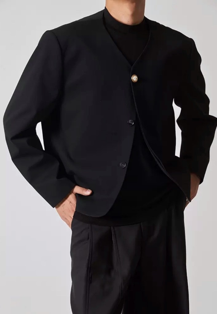 Men’s High quality collarless jacket – UZIP FASHION ONLINE STORE